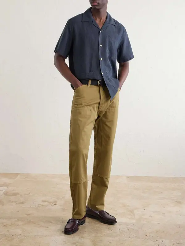 DRAKE'S Camp-collar Linen Shirt
