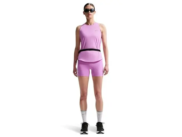 Nike Swift High-waisted 4 Tight Running Shorts With Pockets Shorts Light Magenta/reflective Silver - Pink