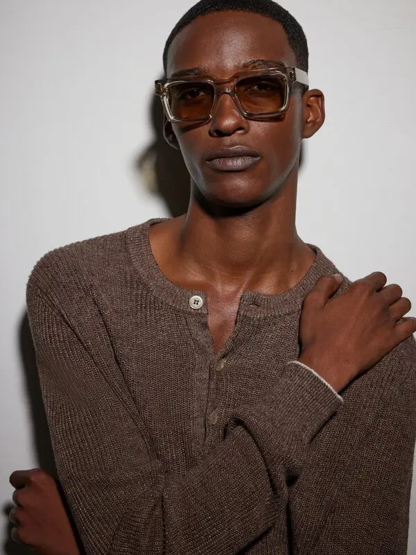 CUTLER AND GROSS Square Frame Acetate Sunglasses