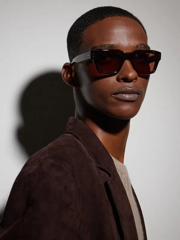 CUTLER AND GROSS Square Frame Acetate Sunglasses