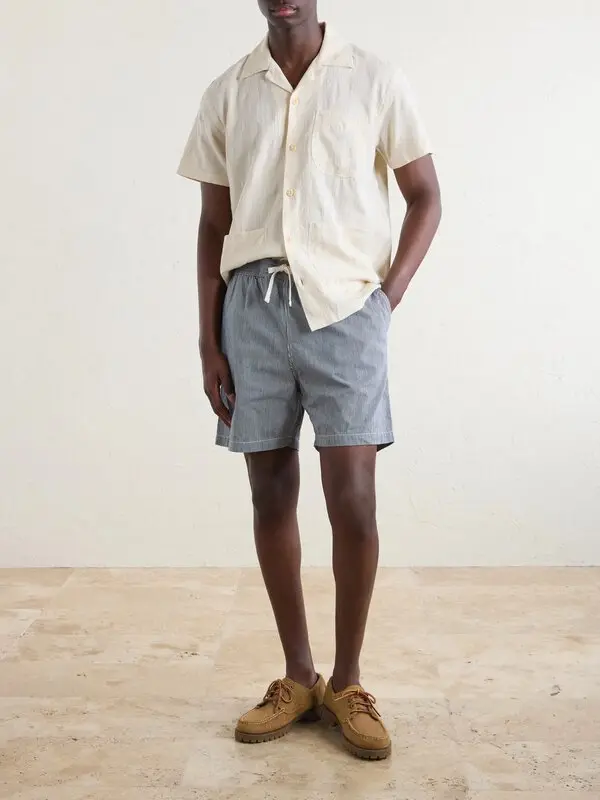 DRAKE'S Camp-collar Linen Shirt