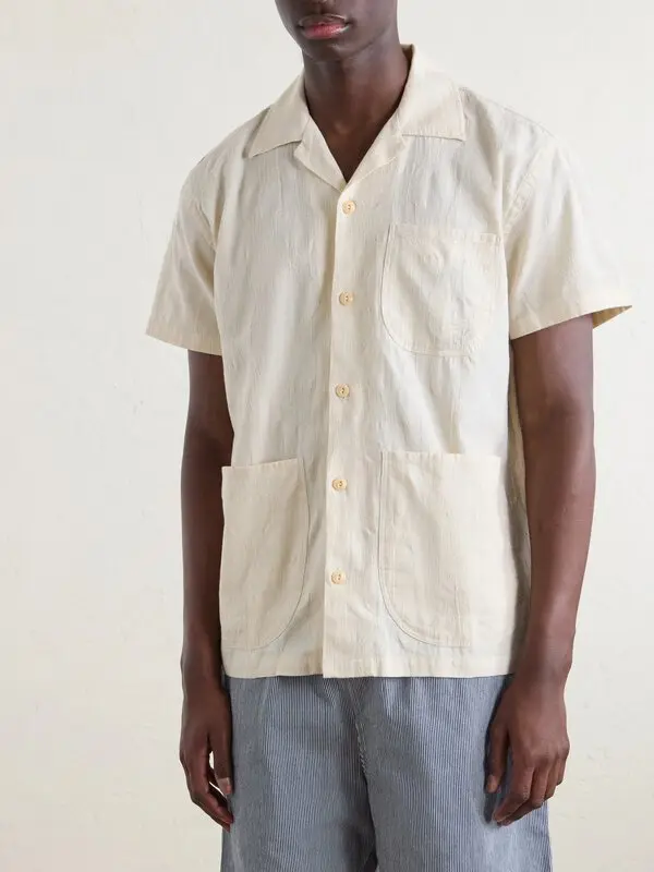 DRAKE'S Camp-collar Linen Shirt