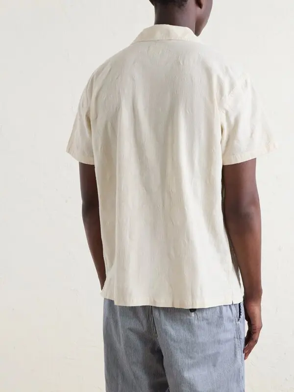 DRAKE'S Camp-collar Linen Shirt