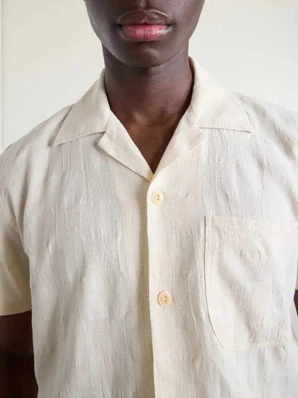 DRAKE'S Camp-collar Linen Shirt