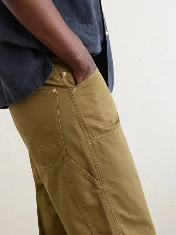 DRAKE'S Carpenter Straight-leg Cotton Cargo Trousers