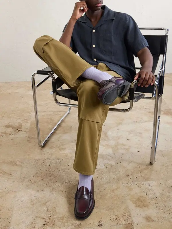 DRAKE'S Carpenter Straight-leg Cotton Cargo Trousers