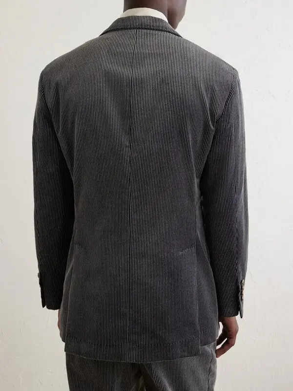 Brunello Cucinelli Slim-fit Double-breasted Cotton-corduroy Suit Jacket