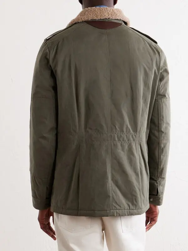Brunello Cucinelli Shearling-trimmed Padded Canvas Utility Jacket
