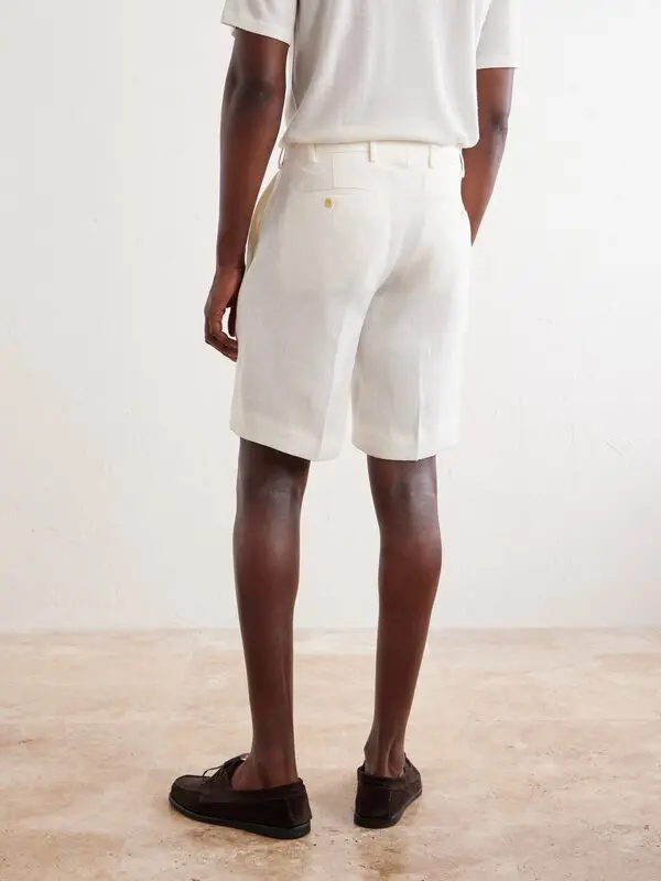Anderson & Sheppard Straight-leg Garment-dyed Linen Shorts