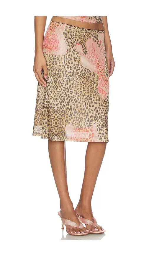 WITH HARPER LU Mesh Midi Skirt