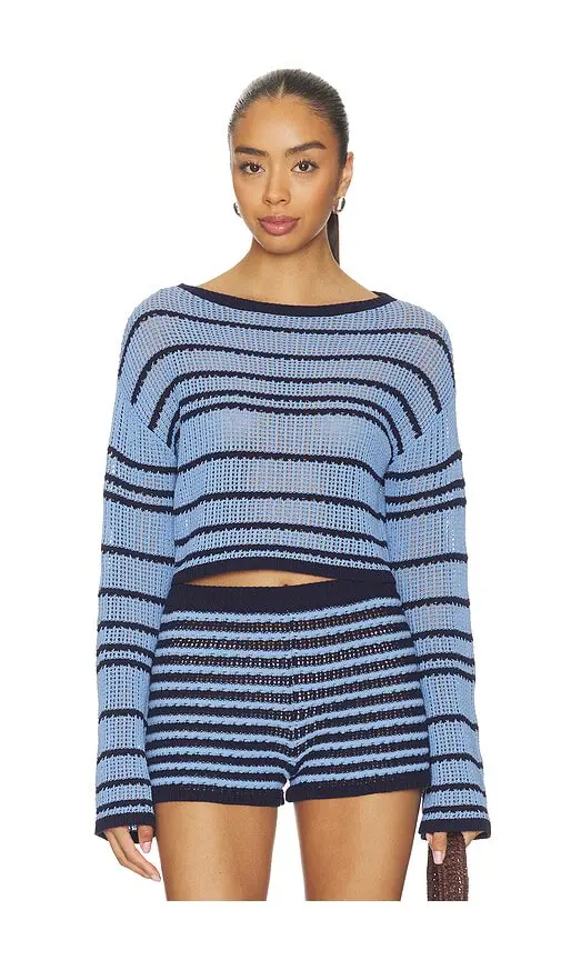 LOVERS AND FRIENDS Muriel Open Stitch Pullover In Blue - Blue Multi