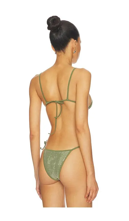 TROPIC OF C Sequin Equator Bikini Top In Green