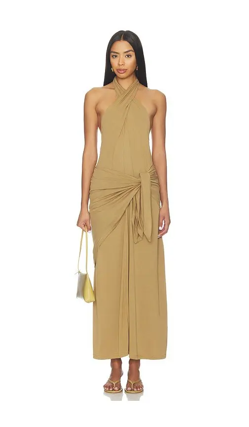 Lioness Heavenly Maxi Dress In Tan - Topaz