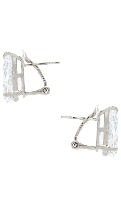 ADINA EDEN Cz Fancy Pear Stud Earring In Metallic