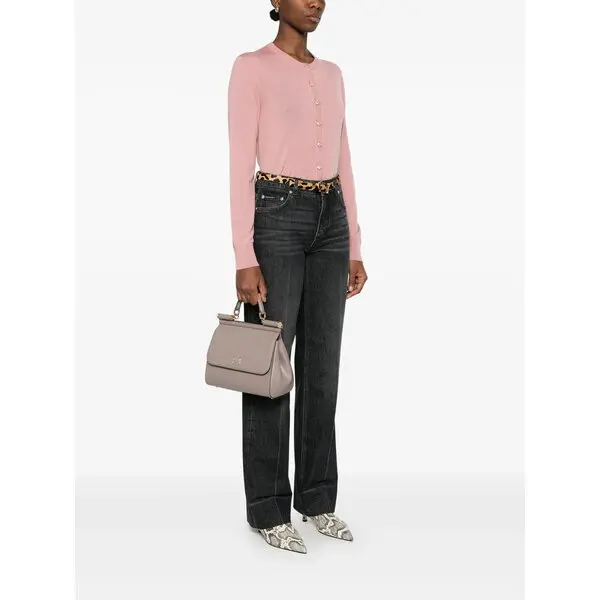 Dolce & Gabbana Calfskin Top Handle Bag With Push-lock Fastening - Cream