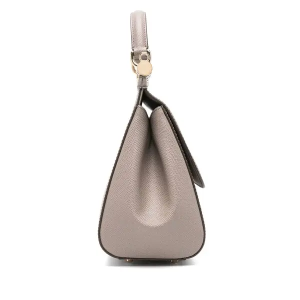 Dolce & Gabbana Calfskin Top Handle Bag With Push-lock Fastening - Cream
