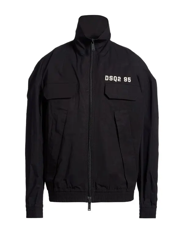 Dsquared2 Jacket Size Cotton, Elastane - Black