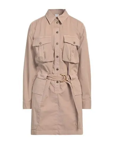 Pinko Cotton Gabardine Shirt Dress With Belt - Beige