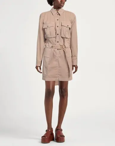 Pinko Cotton Gabardine Shirt Dress With Belt