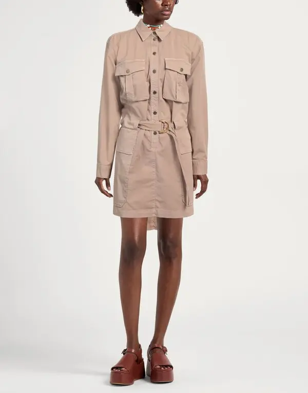 Pinko Cotton Gabardine Shirt Dress With Belt
