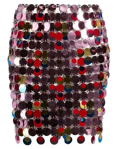 Rabanne Mini Skirt Size Polyester, Steel - Pink