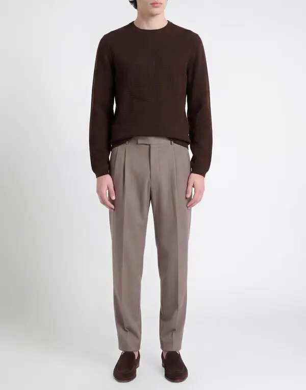 Giorgio Armani Chocolate Virgin Wool And Polyester Sweater