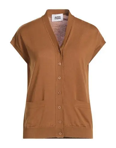 Alpha Studio Cardigan Dark Size Wool - Beige