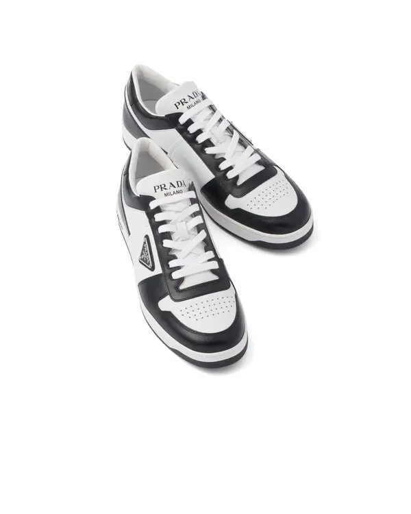 Prada Downtown Leather Sneakers - White/black