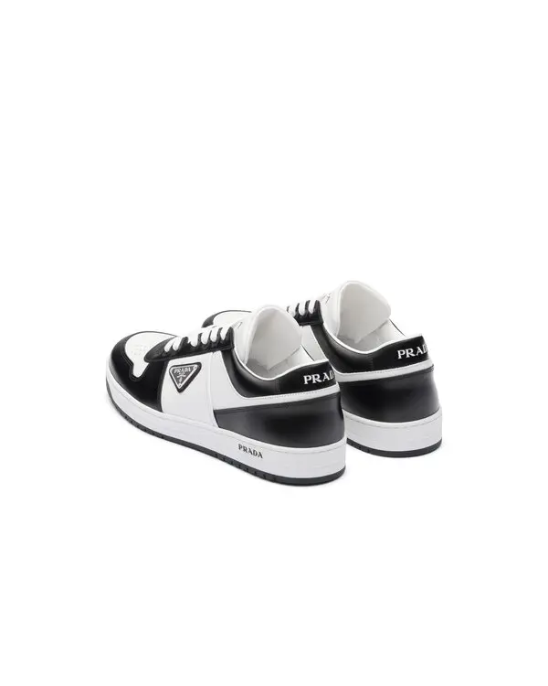Prada Downtown Leather Sneakers - White/black