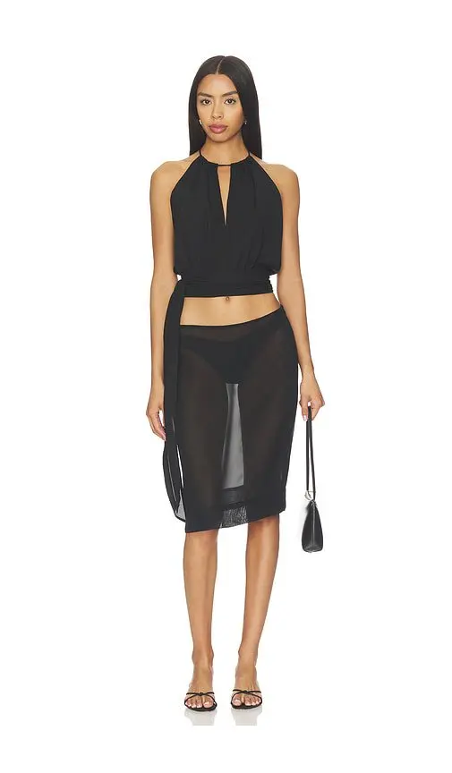 WITH HARPER LU Draped Halter Top