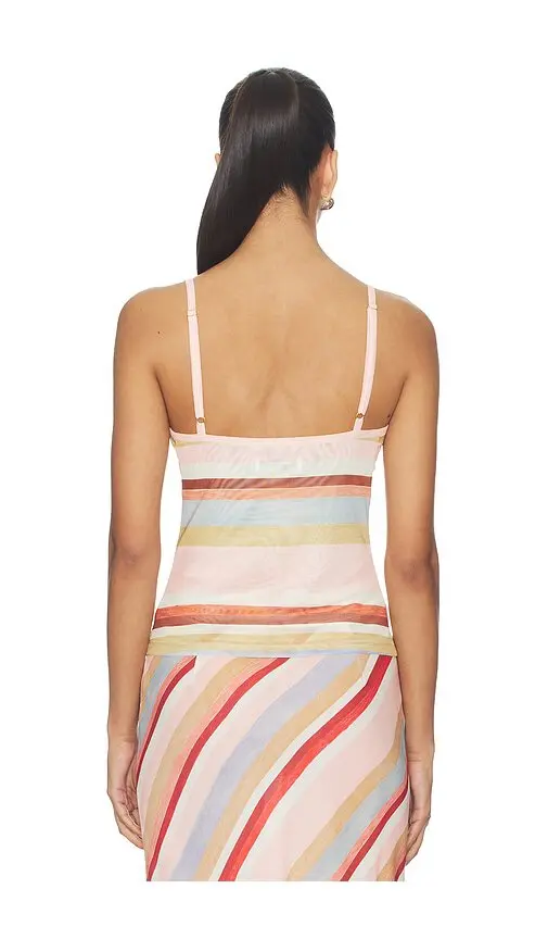 WITH HARPER LU Mesh Camisole Top