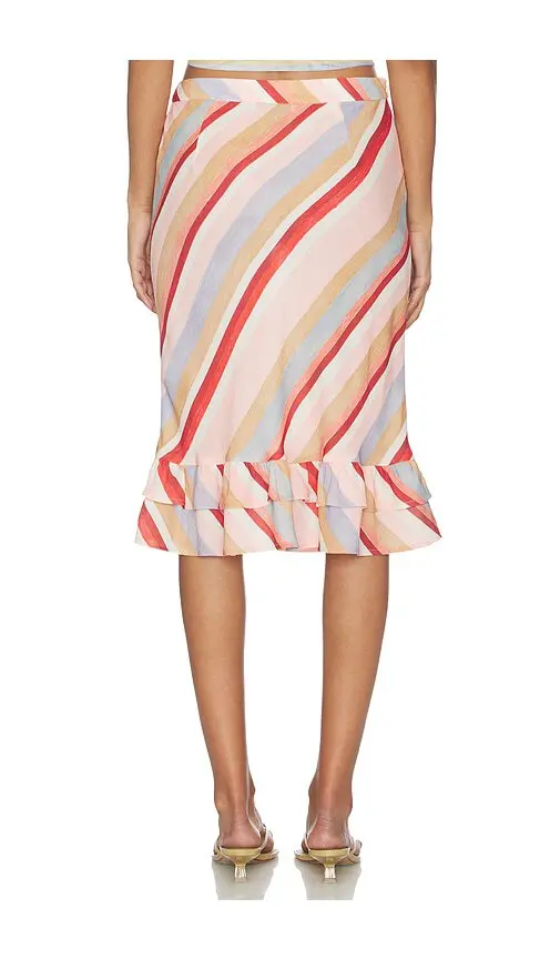 WITH HARPER LU Frill Midi Skirt