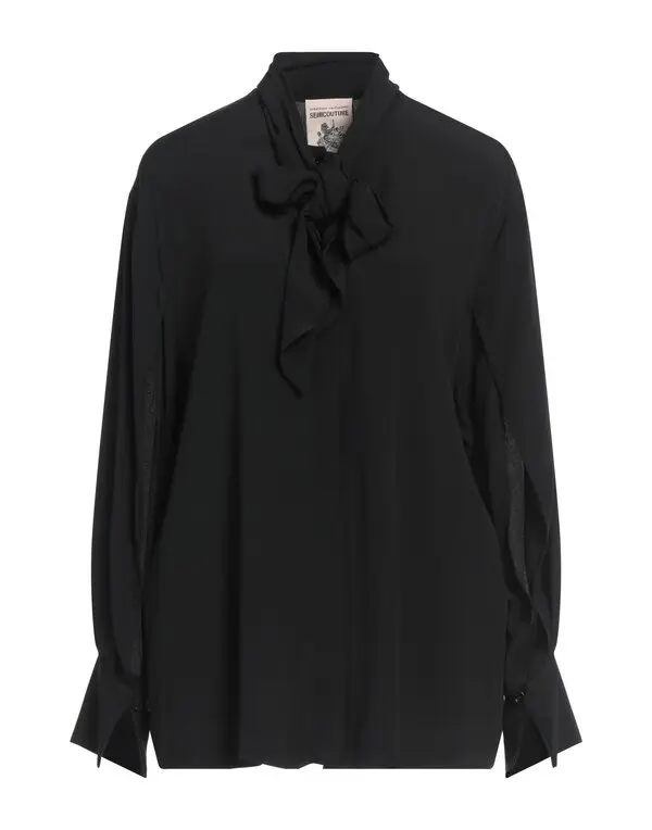 SEMICOUTURE Shirt Azure Size Acetate, Silk - Black