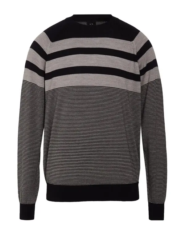 Armani Exchange Striped Crewneck Sweater - Navy