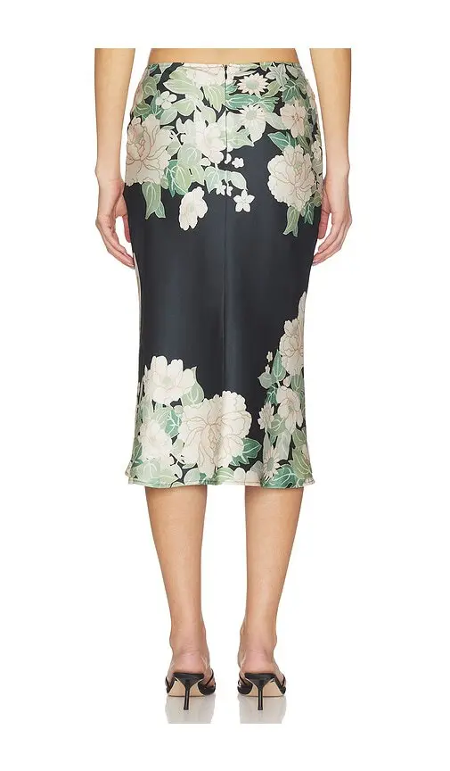 SAU LEE Floral Midi Skirt