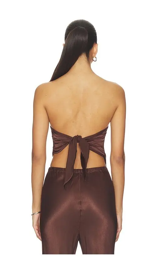 LAMARQUE Baila Strapless Asymmetrical Top - Chocolate