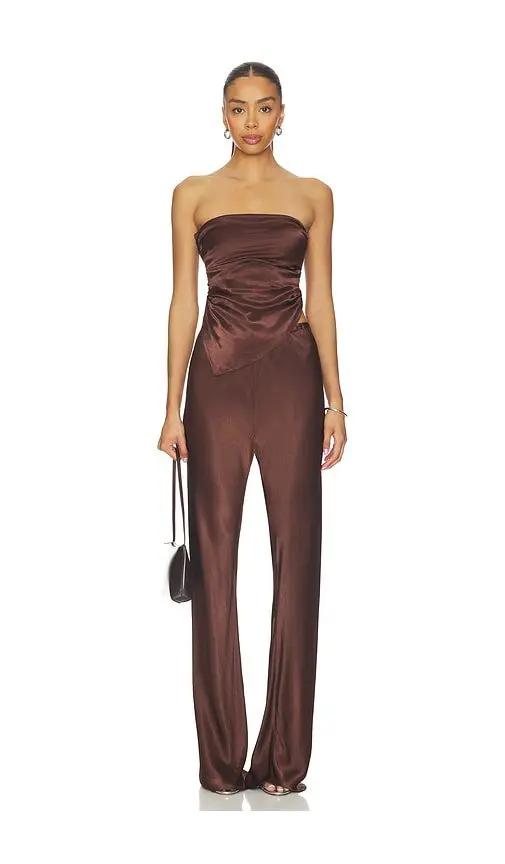 LAMARQUE Baila Strapless Asymmetrical Top - Chocolate