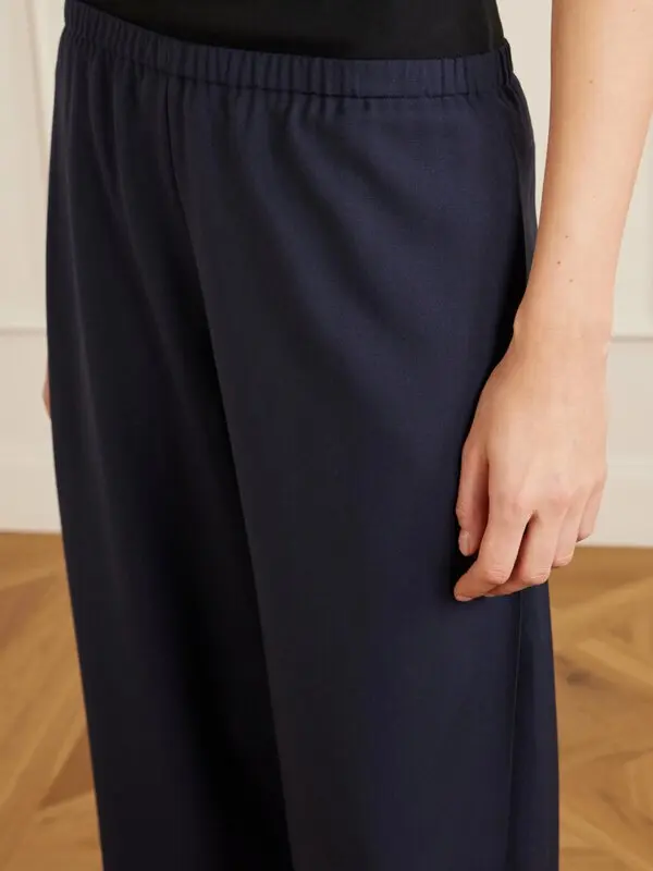 Khaite Roma Wool Wide-leg Trousers - Blue