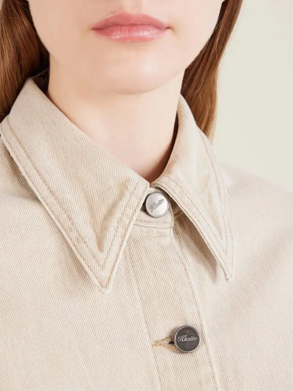 Khaite Tomer Cropped Denim Jacket - Neutrals