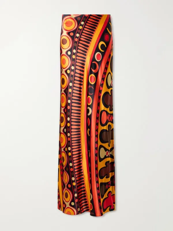 Emilio Pucci Printed Maxi Skirt - Orange