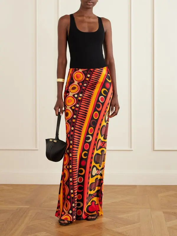 Emilio Pucci Printed Maxi Skirt - Orange