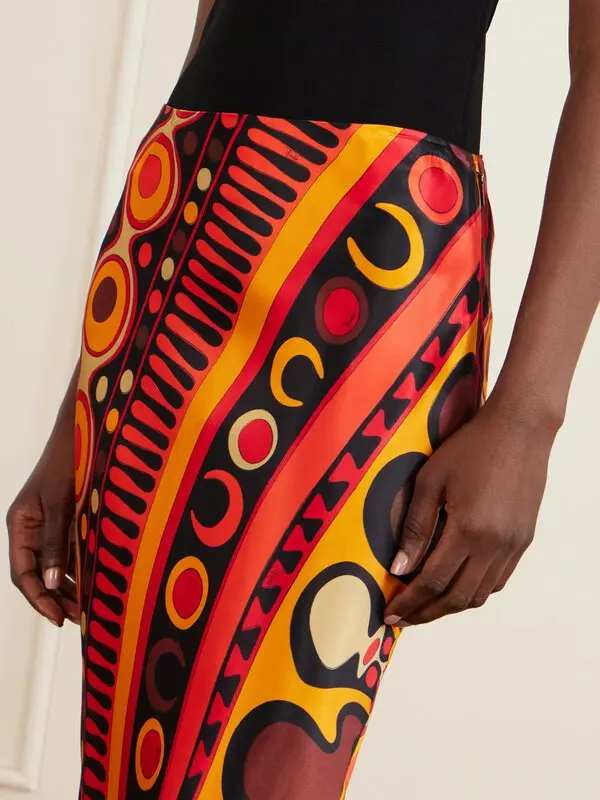 Emilio Pucci Printed Maxi Skirt - Orange