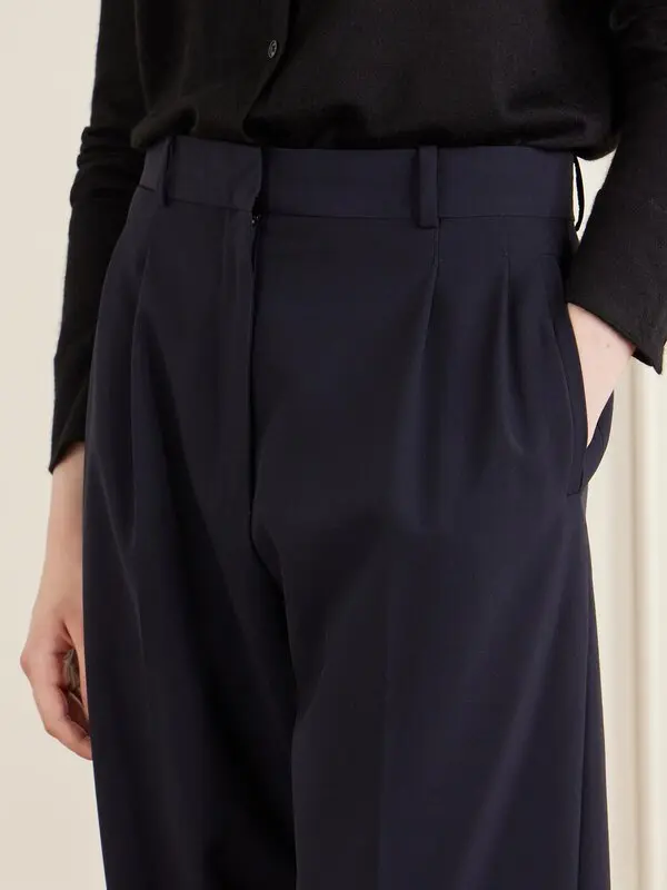 THE ROW Mune Merino Wool-poplin Straight-leg Pants