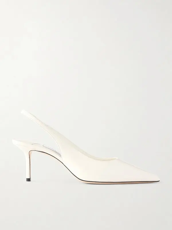 JIMMY CHOO Love 65 Leather Slingback Pumps - Neutrals