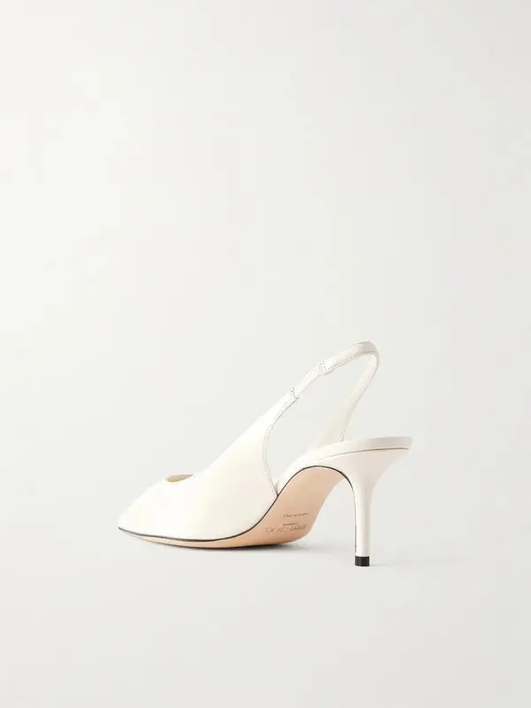 JIMMY CHOO Love 65 Leather Slingback Pumps - Neutrals
