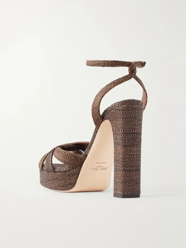 JIMMY CHOO Kove 120 Raffia Platform Sandals