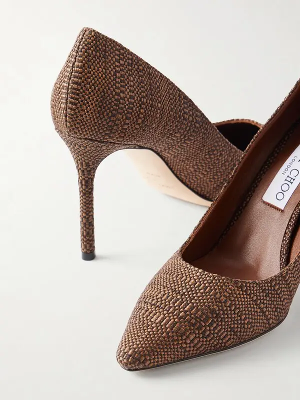 JIMMY CHOO Romy 85 Raffia Pumps