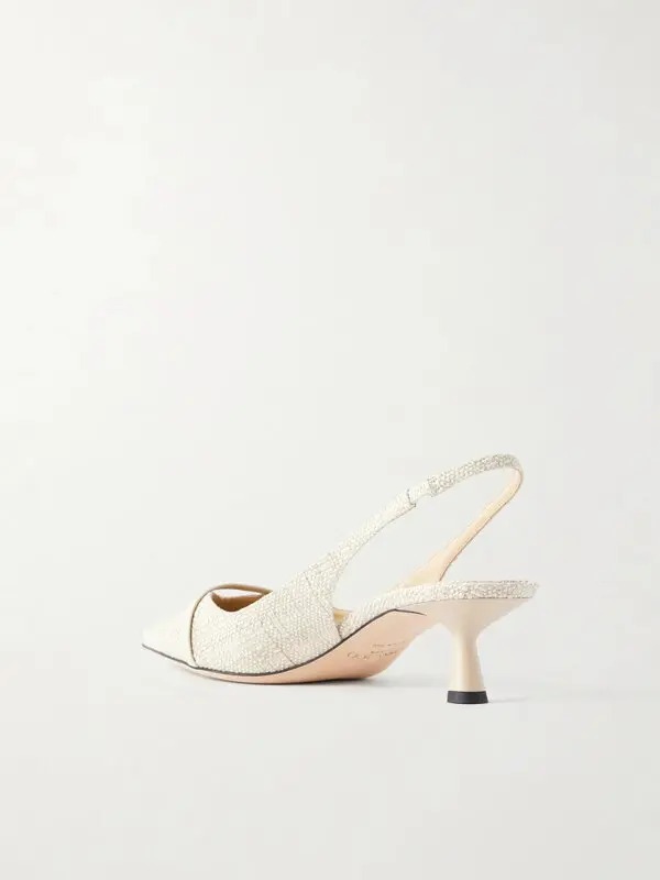 JIMMY CHOO Amita 45 Raffia Slingback Pumps