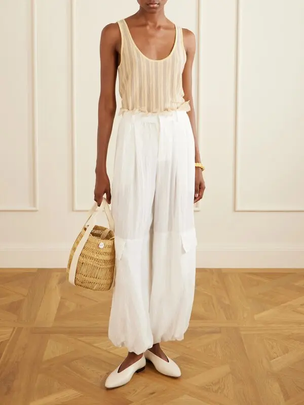 JIMMY CHOO Margot Leather Ballet Flats - Neutrals