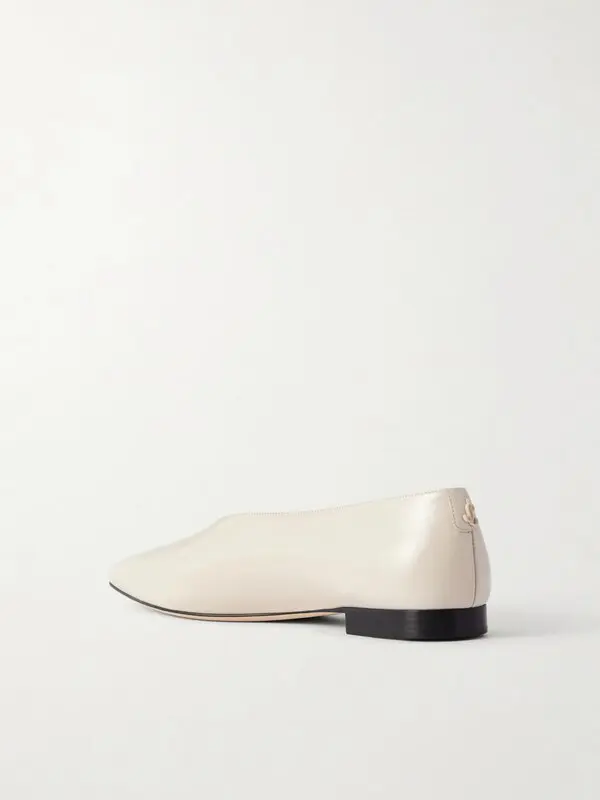 JIMMY CHOO Margot Leather Ballet Flats - Neutrals